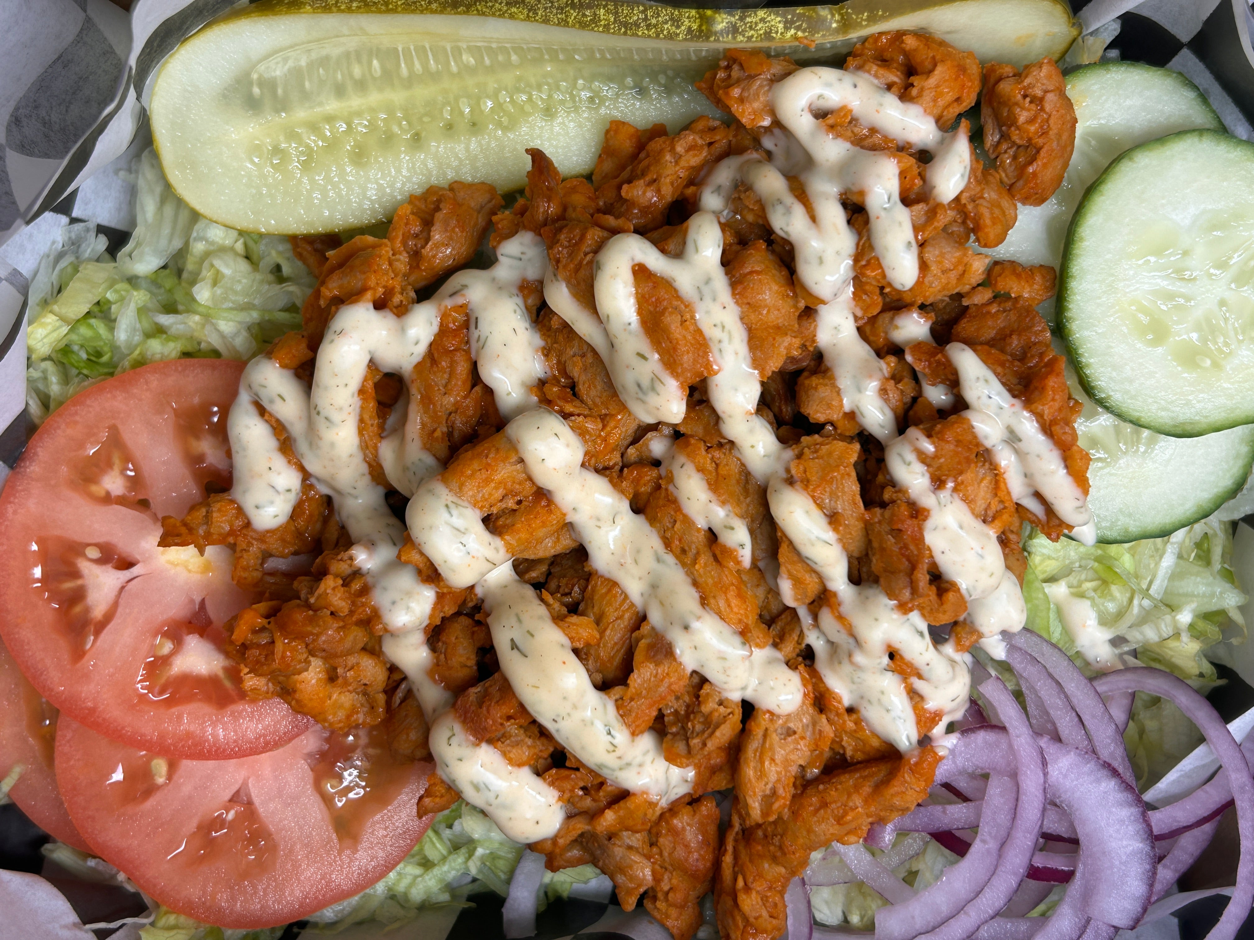 Buffalo Chicken Sandwich Or Salad – Providence Vegan Deli